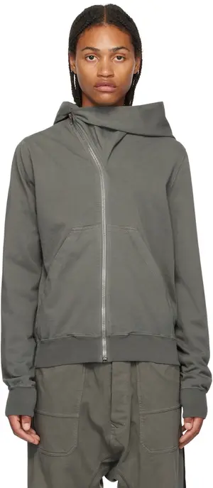 Rick Owens Gray Mountain Hoodie In 96 Hustler Blue - 37% Off